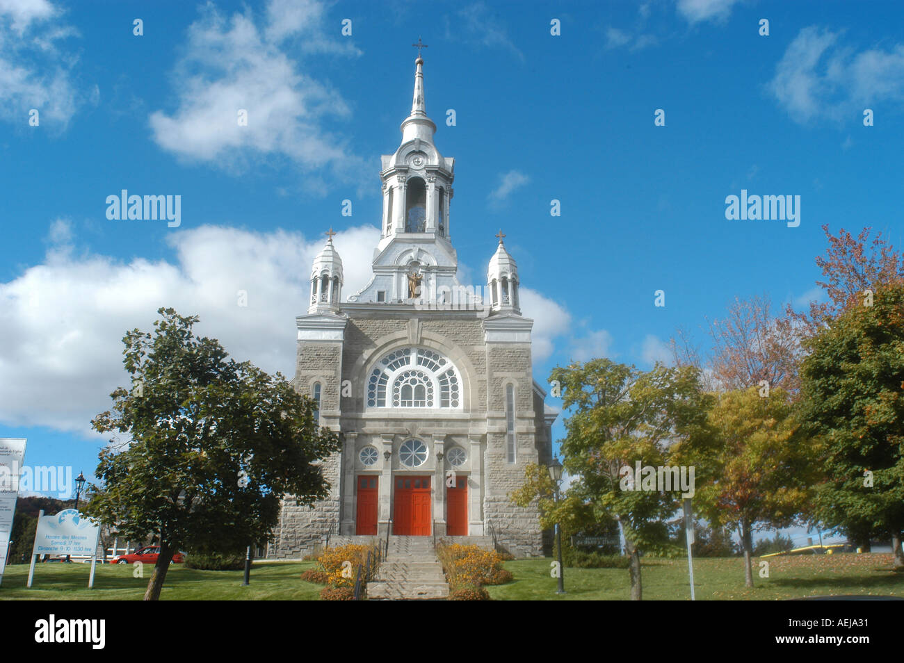 Church Town of St Sauveur Laurentians Quebec Canada Stock Photo - Alamy