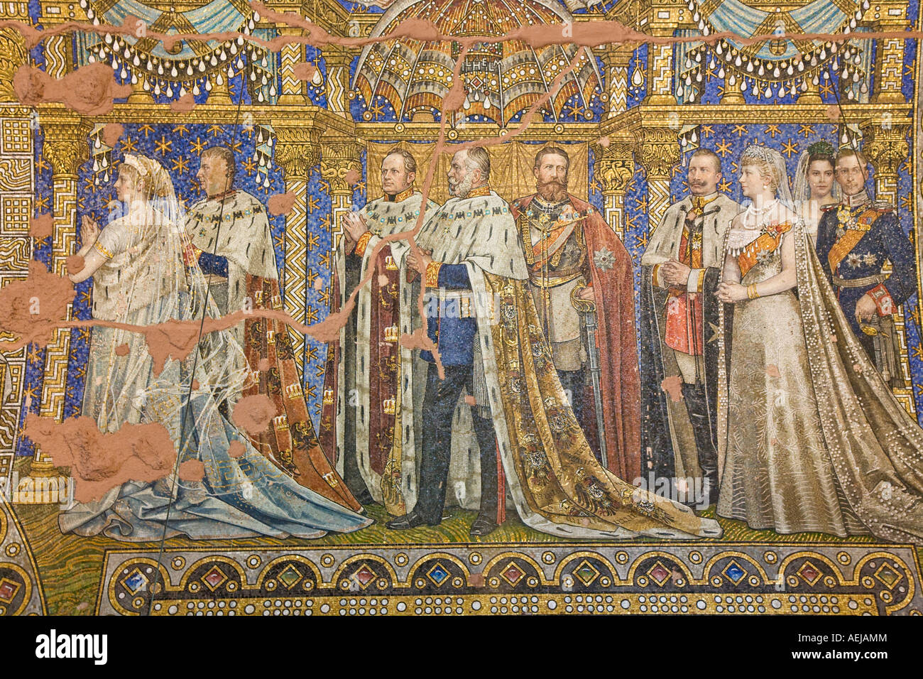 Mosaics in the Emperor Wilhelm Memorial church, Berlin, Germany Stock ...