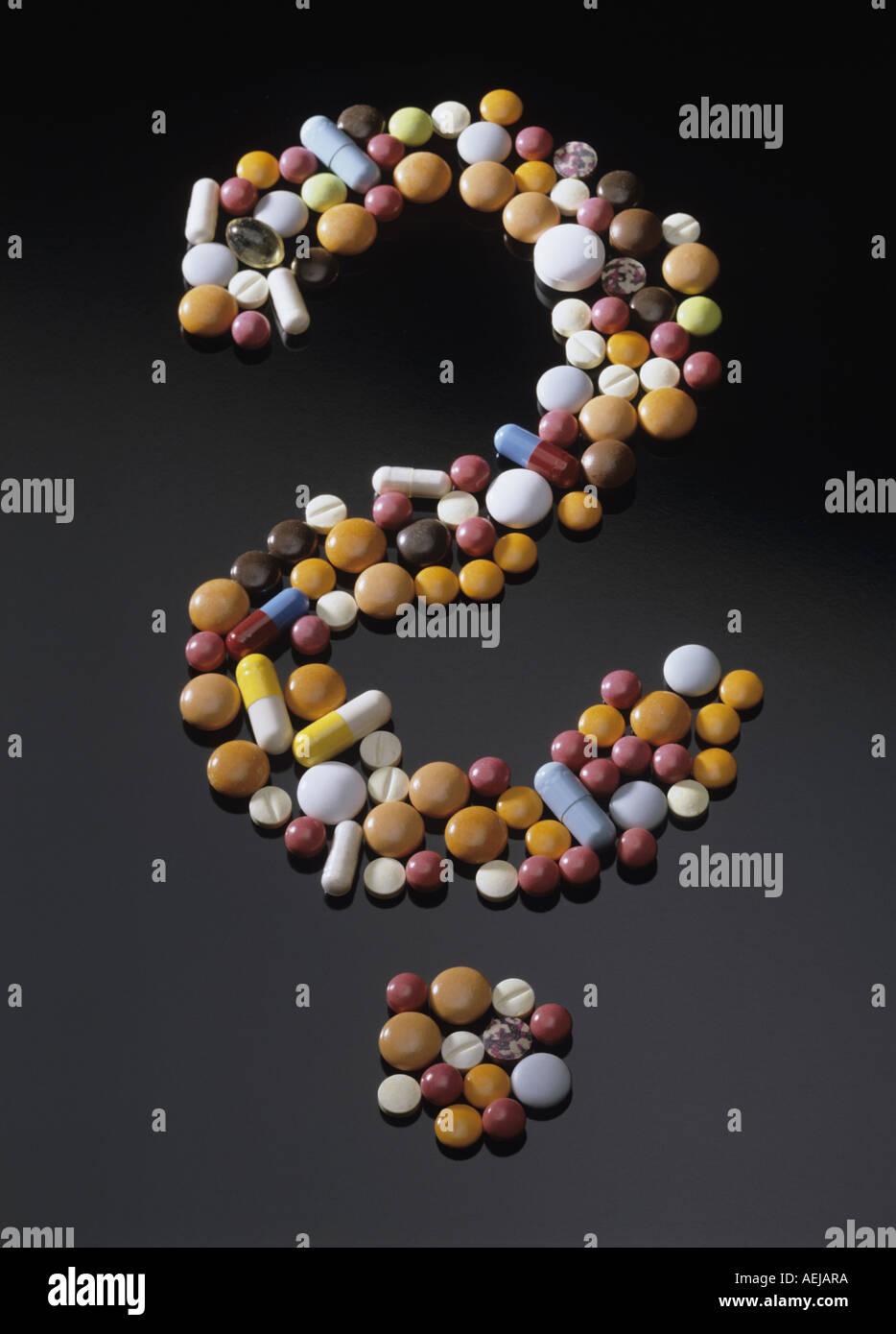 Different tablets, question mark Stock Photo - Alamy