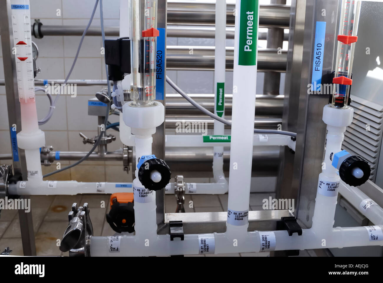 Piping of a purified water plant Stock Photo - Alamy