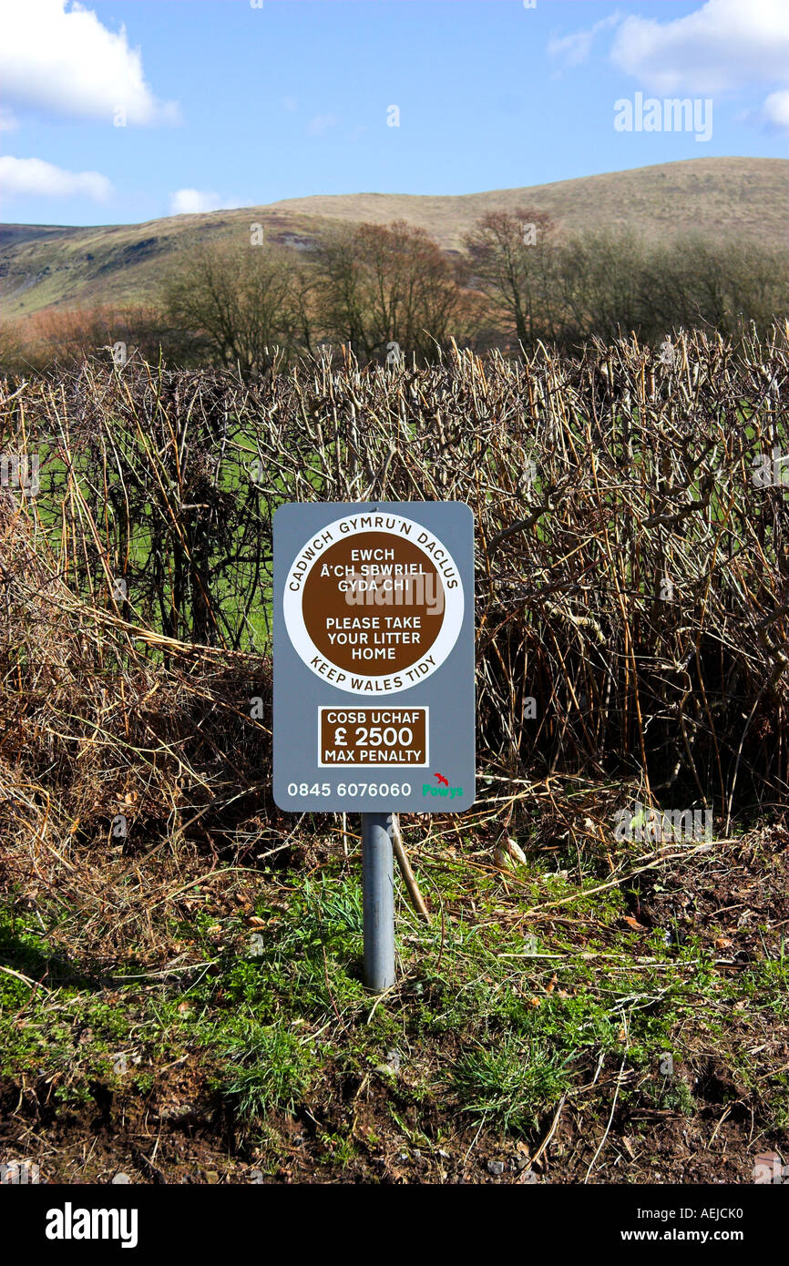 Welsh litter sign hi-res stock photography and images - Alamy