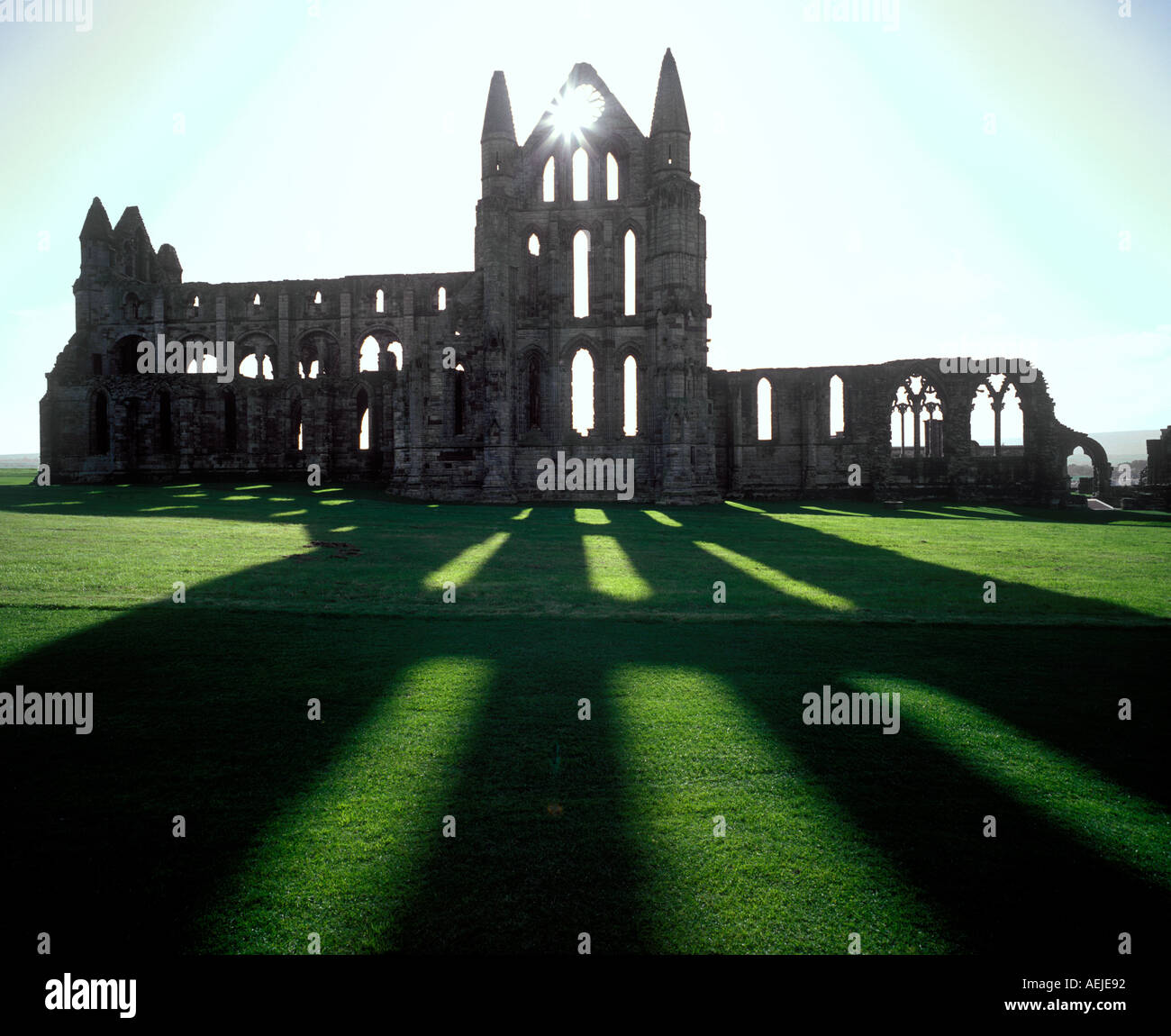 Ruins of Whitby Abbey North Yorkshire England first established in AD ...