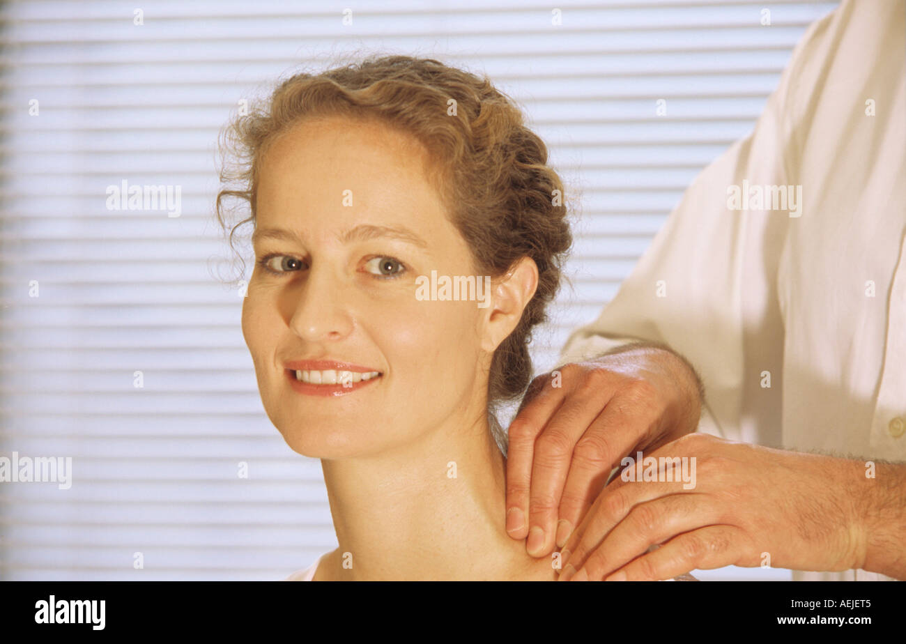 Woman receiving massage, portrait Stock Photo - Alamy
