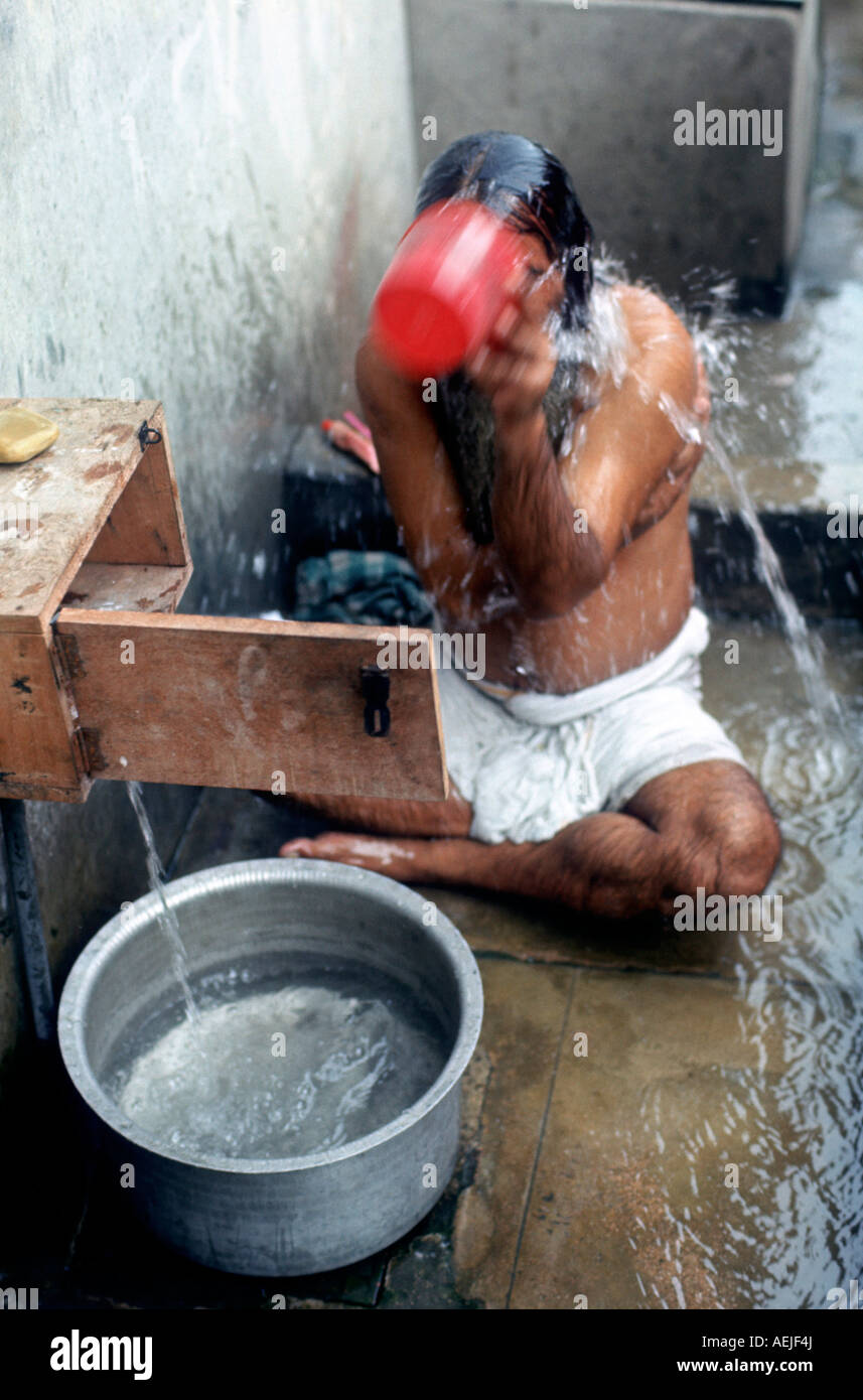 Sadhu, hinduistic holy man, morning wash, Padna, India Stock Photo - Alamy