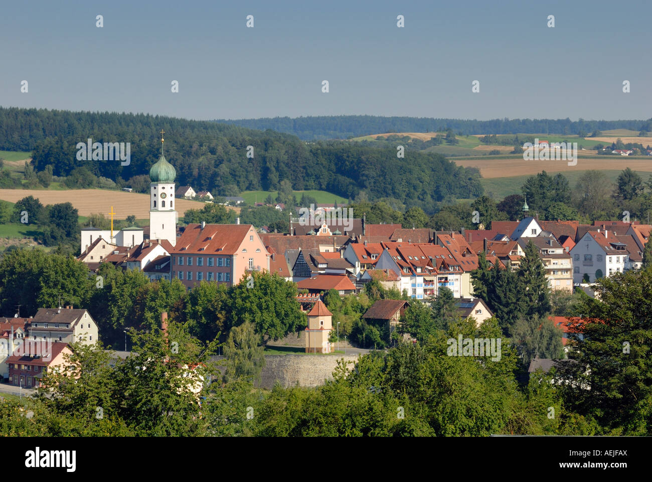 A view over the old part of town from Stockach - Baden Wuerttemberg ...