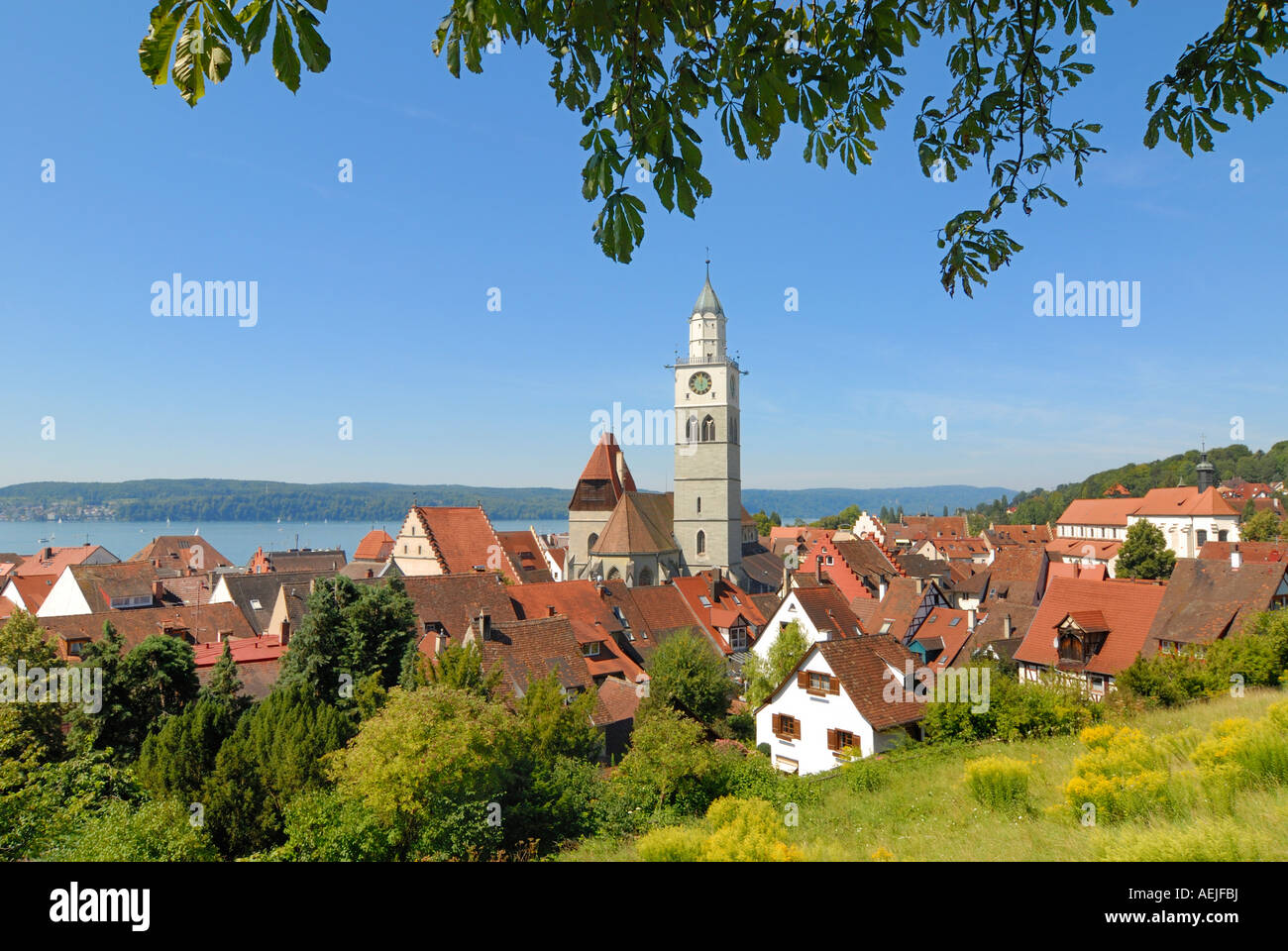 A view over the old part of town from Ueberlingen - Baden Wuerttemberg ...