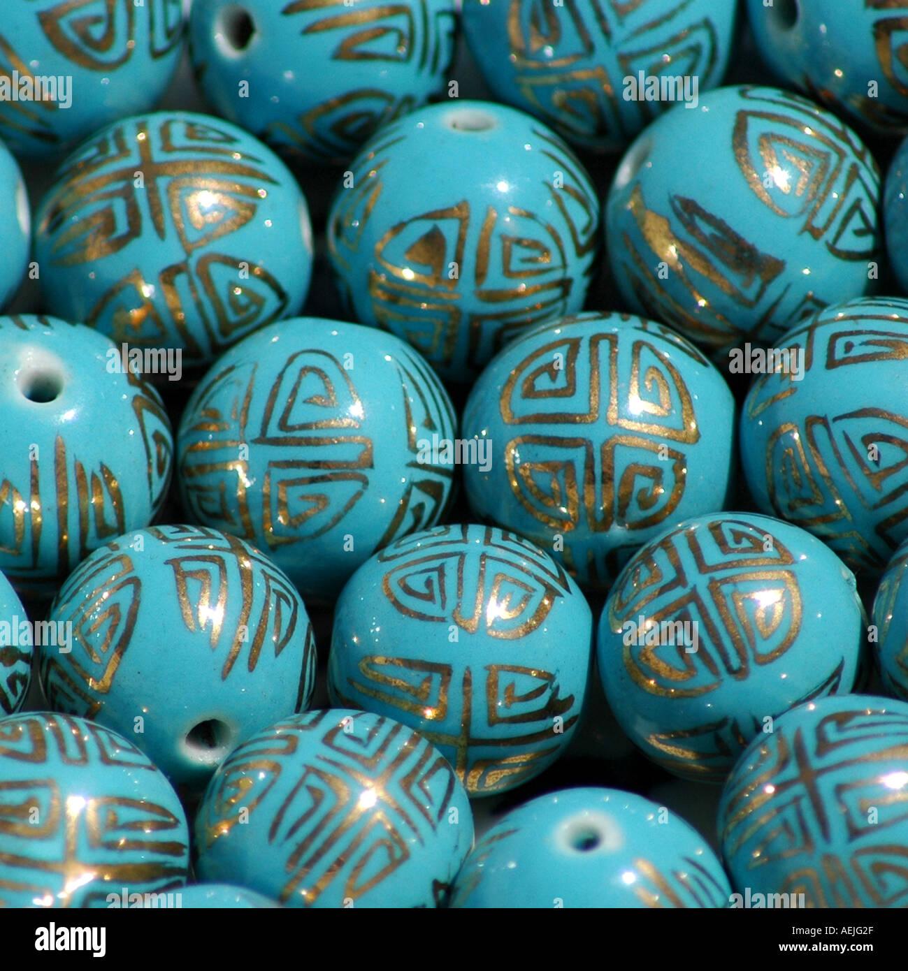 Mc0218 Chinese Porcelain Beads In Blue Stock Photo - Alamy
