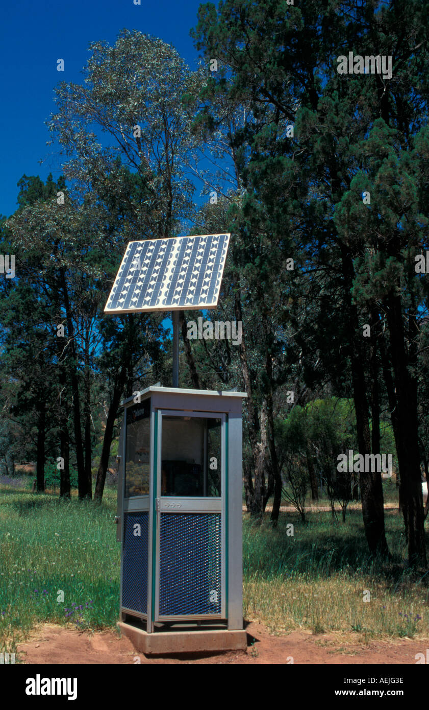 Solar power to telephone kiosk Australia Stock Photo - Alamy
