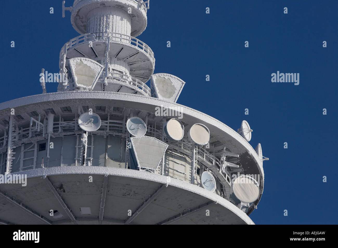 Frozen mast of German telecom, Germany Stock Photo - Alamy