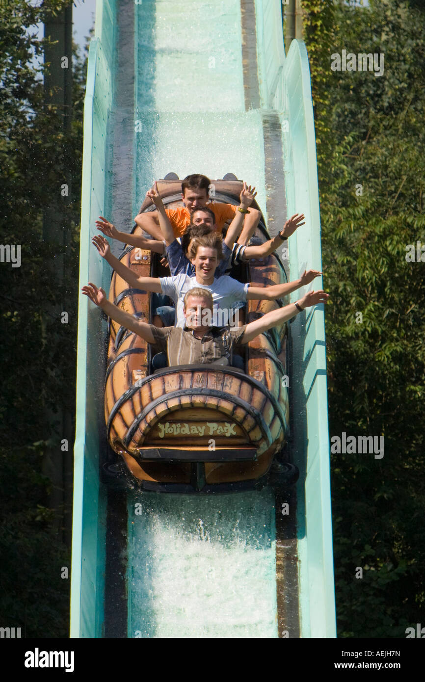 Water roller coaster in the Holidaypark, Hassloch, Rhineland-Palatinate ...
