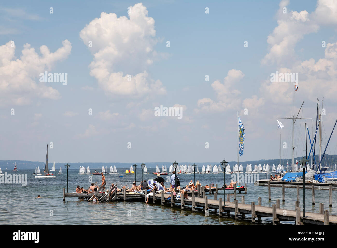 Starnberger lake footbridge hi-res stock photography and images - Alamy