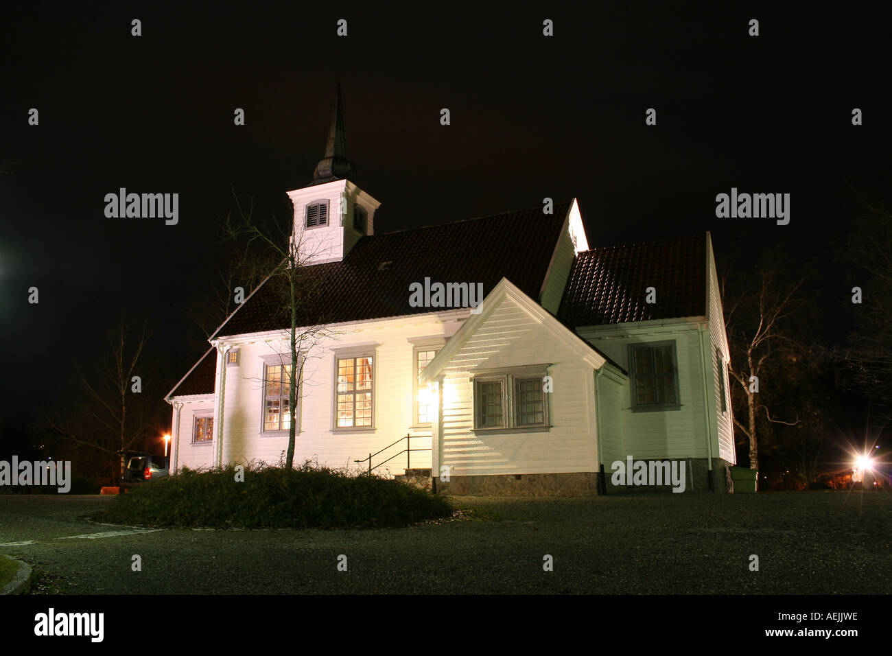 Church by night Stock Photo - Alamy