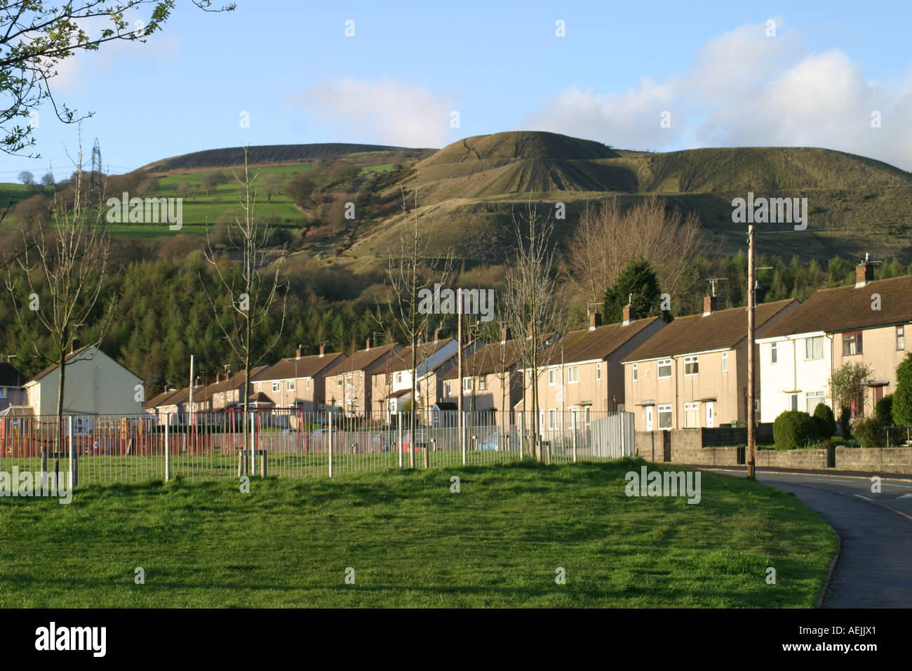 Old Coal Tips Trethomas Village Near Caerphilly South Wales Stock Photo ...