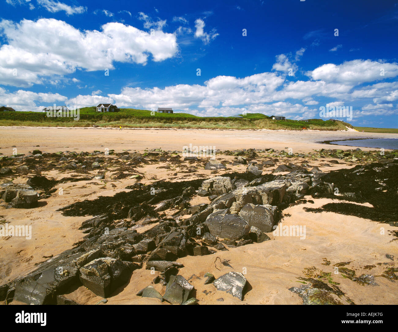 Embleton Bay looking towards Low Newton, Embleton, Northumberland Stock ...