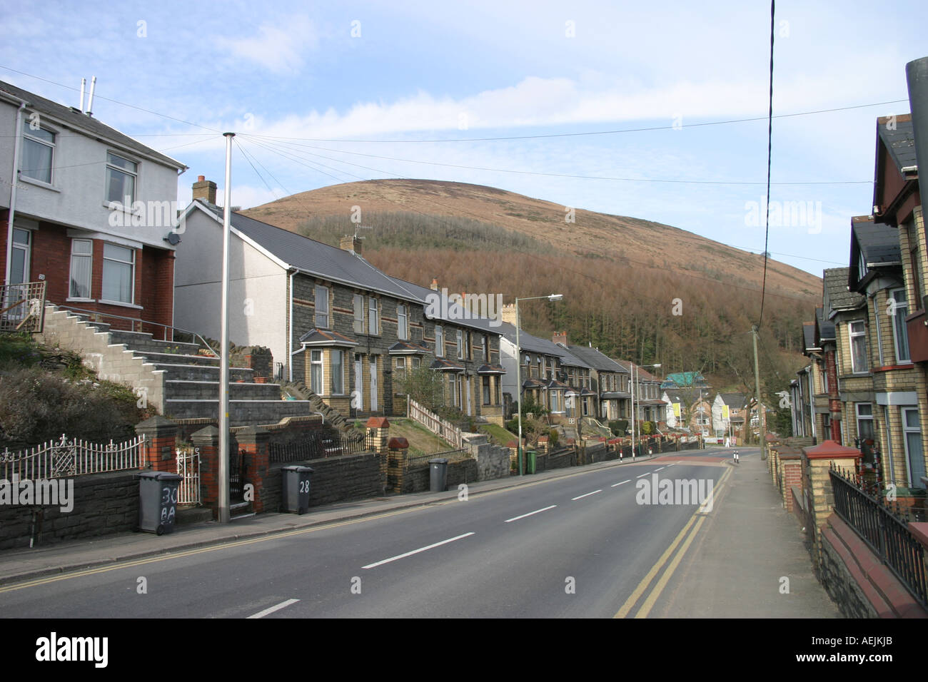 Roadside Housing Wattsville Village South East Wales Stock Photo - Alamy