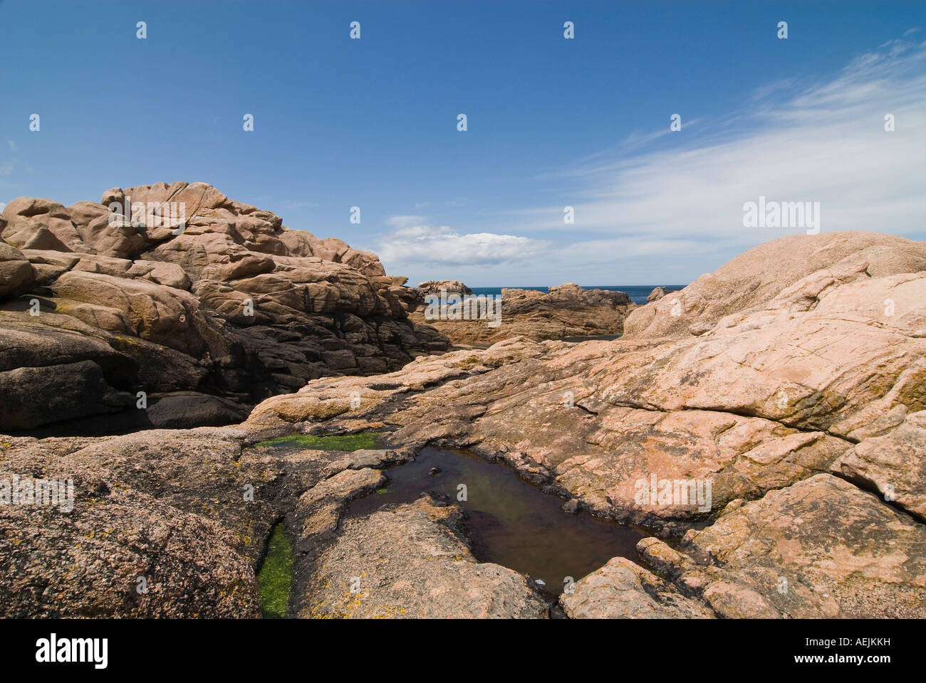 Rock at Cote de Granit Rose, Granit de Rose, Brittany, France Stock ...