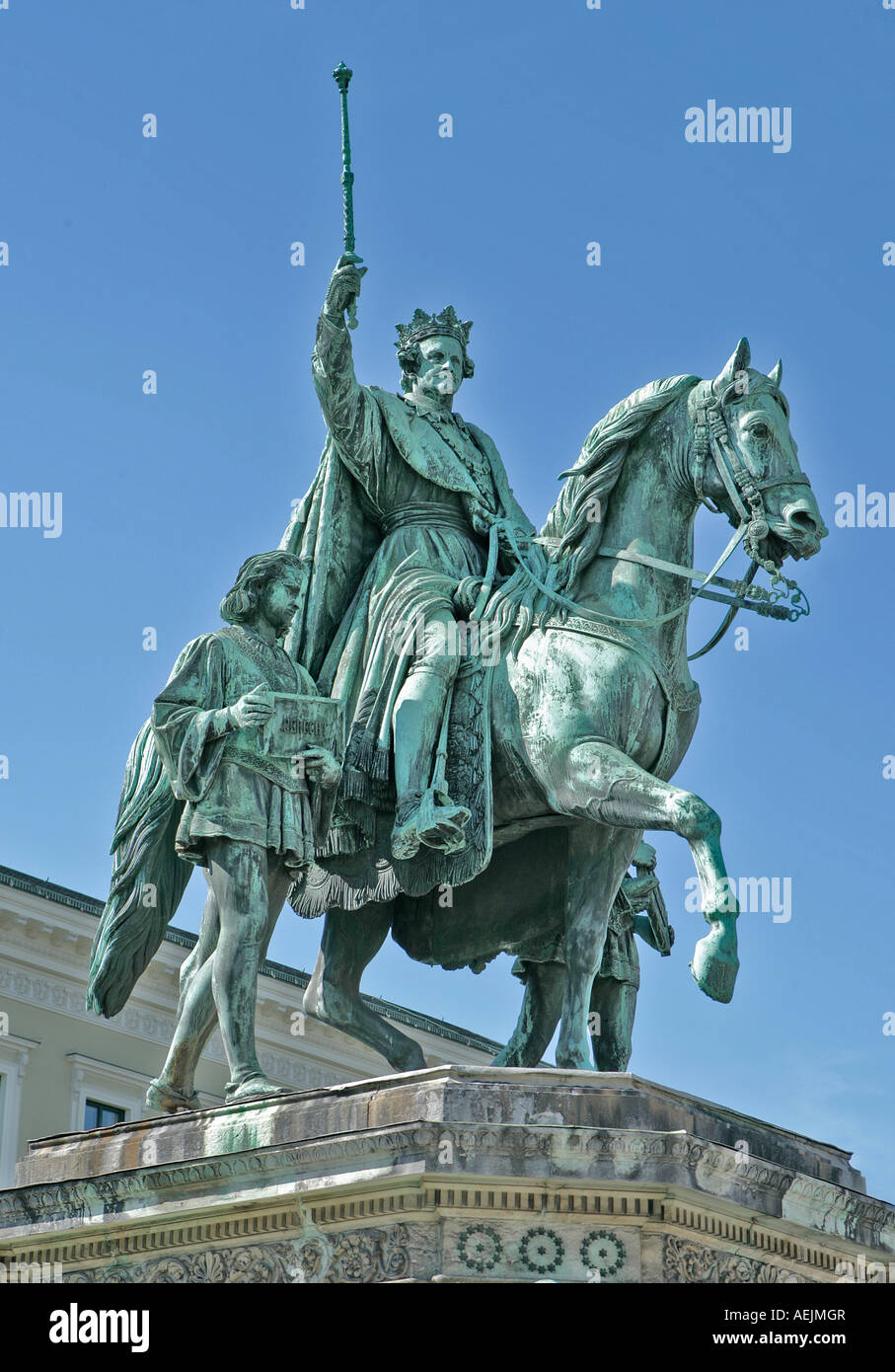 King Ludwig of Bavaria, Odeons Square, Munich, Bavaria, Germany Stock ...