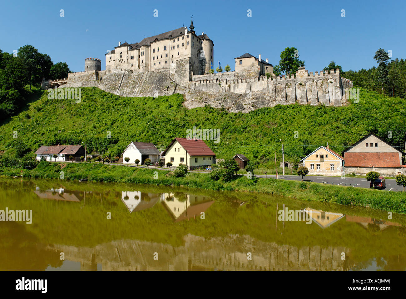 Cesky Sternberk castle, Sternberg, on the Sazava river, central Bohemia ...