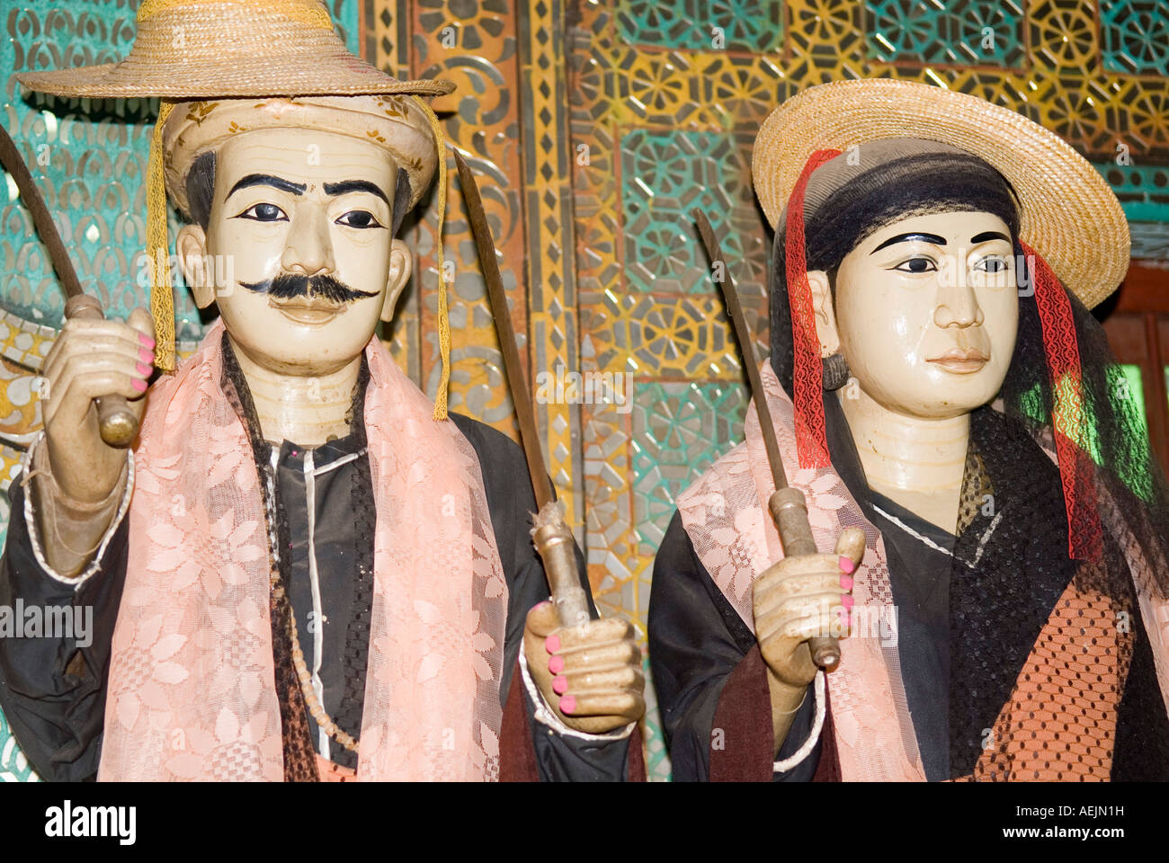 Holy Nat, Nats statues at the museum of Mount Popa, Myanmar Stock Photo ...