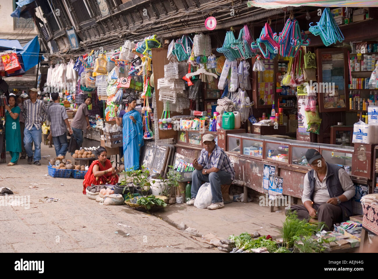 Market booth in the old town of Kathmandu, Nepal Stock Photo - Alamy