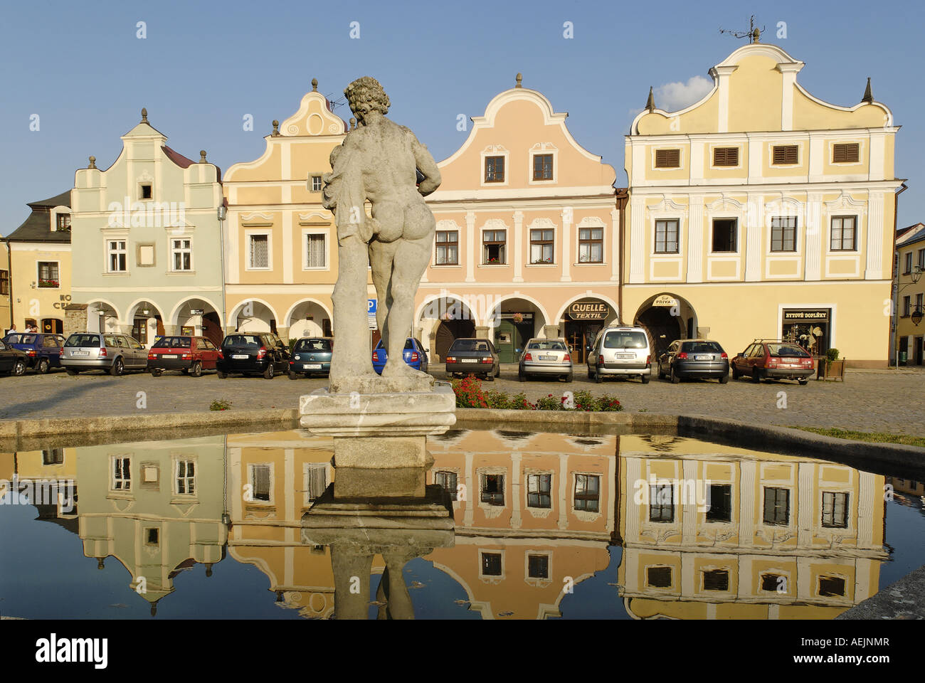 Historic old town of Telc, Unesco World Heritage Site, Moravia, Czech ...