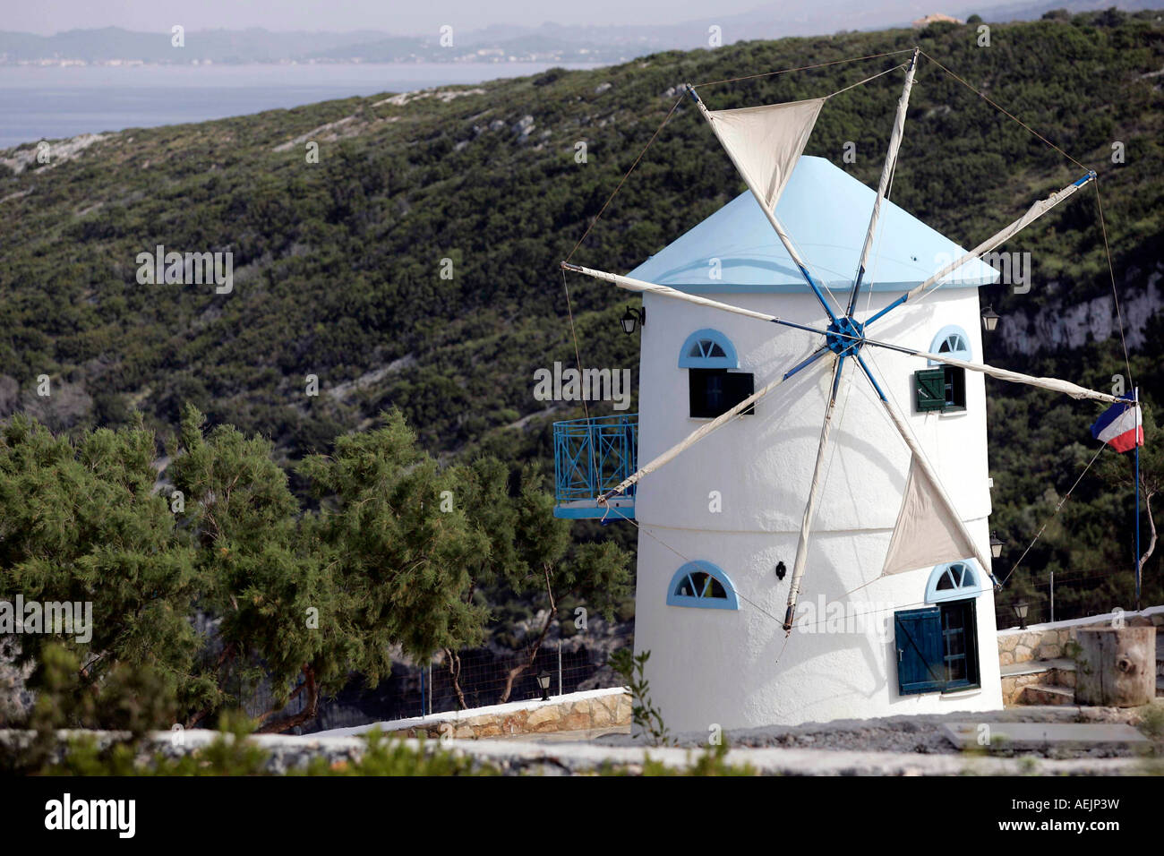 Windmill at Zakynthos Island, Greece Stock Photo - Alamy