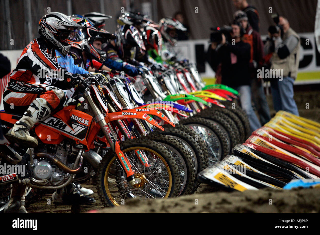 Motocross indoor race, Stuttgart, Baden-Württemberg, Germany Stock ...