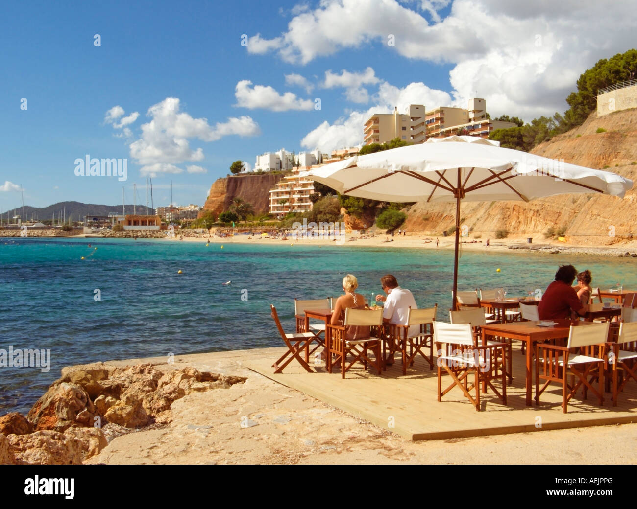 Beachside Bar and Restaurant at Portals Nous looking out over Playa ...