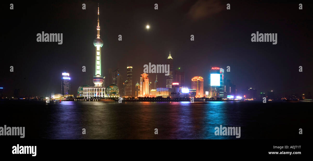 Pudong New Area at full moon, Shanghai, China, Asia Stock Photo - Alamy