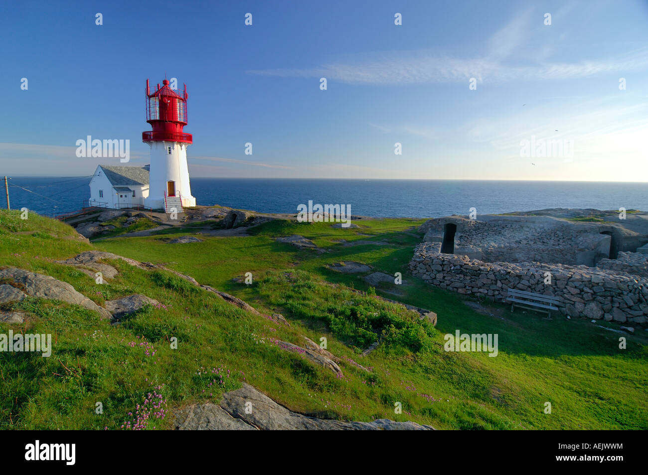 Lighthouse, Lindesnes, south cape, Vest-Agder, Norway Stock Photo - Alamy