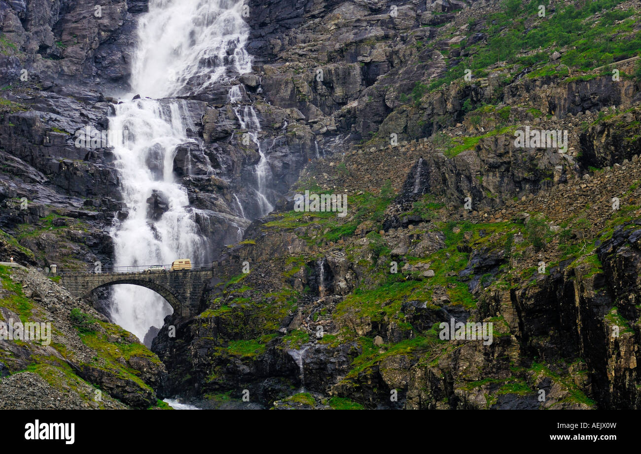 Stigfossen waterfall trollstigen mountain hi-res stock photography and ...