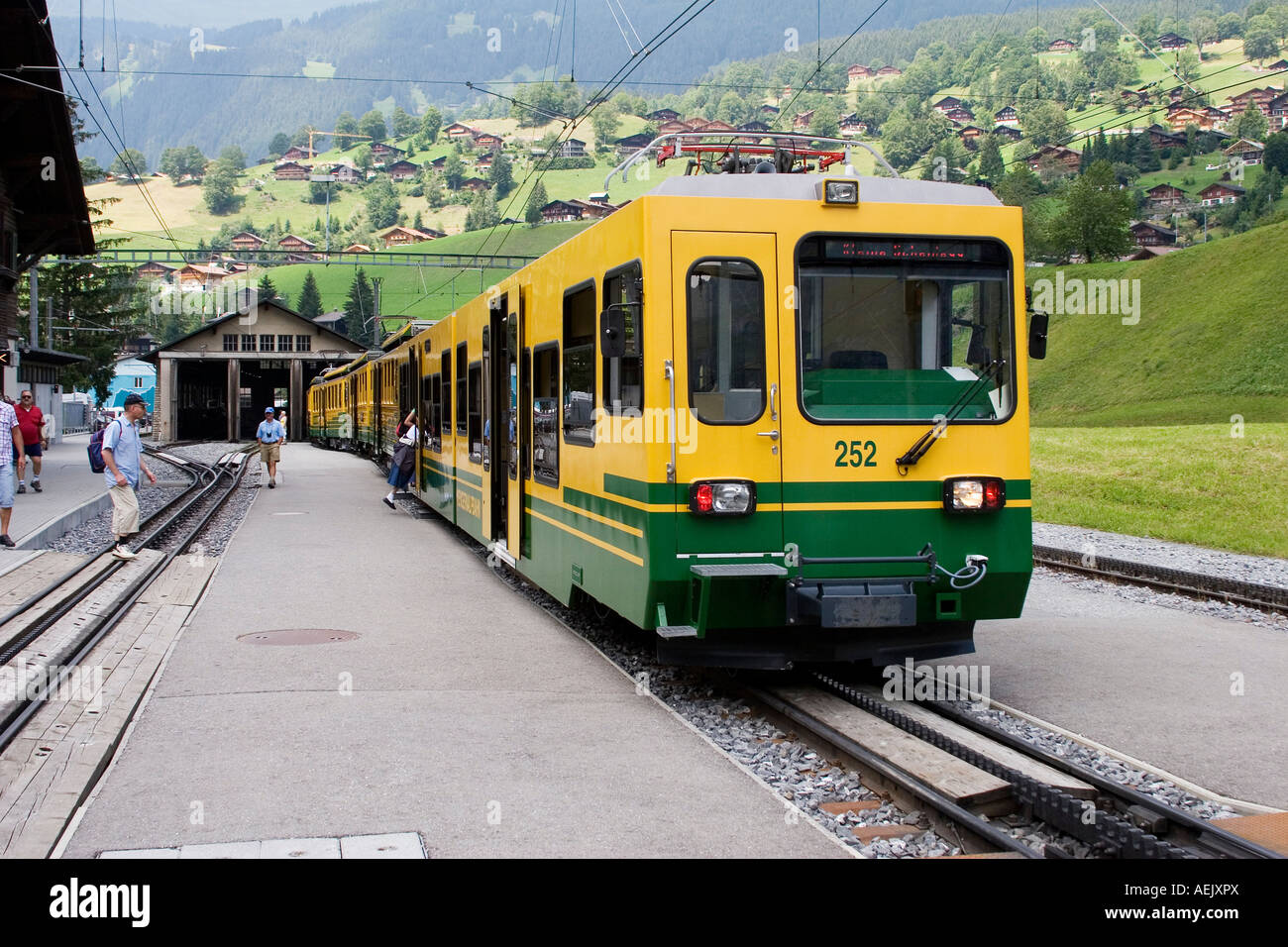 Jungfraubahn, Station Grindelwald Grund, Bernese Oberland, Alps ...