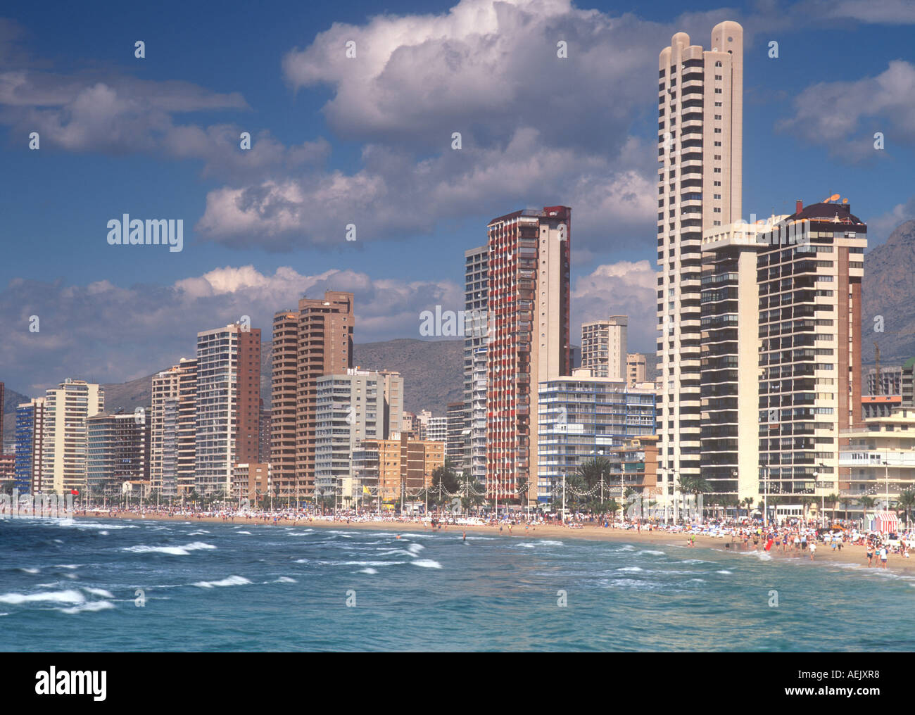 Sea Front Hotels Benidorm Costa Blanca Spain Stock Photo - Alamy