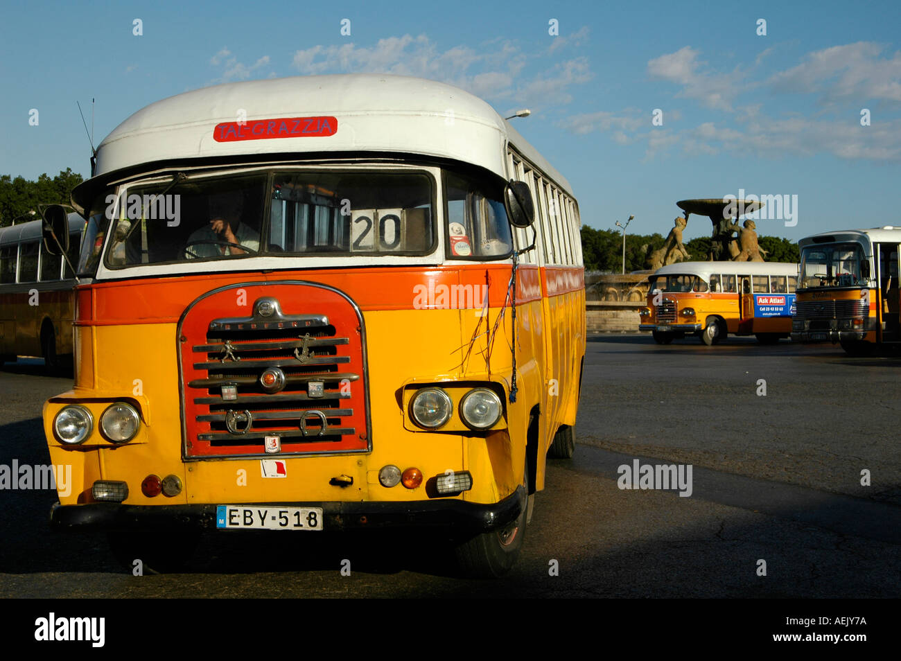 Old Classic Bedford bus manufactured by Vauxhall Motors at Valletta bus ...