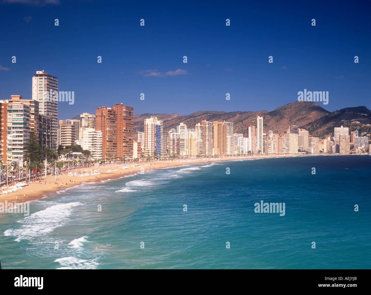 Sea Front Hotels Benidorm Costa Blanca Spain Stock Photo - Alamy