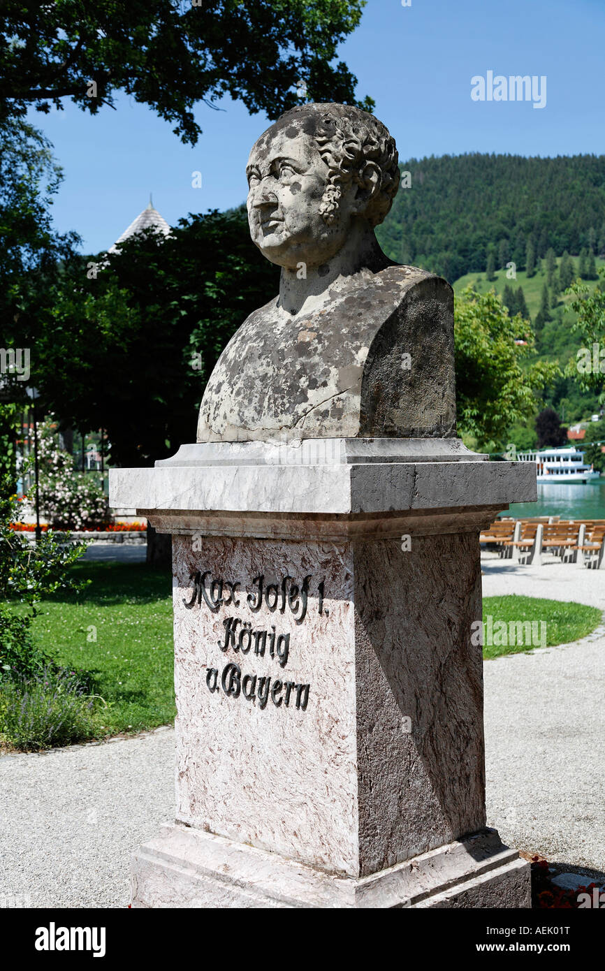 Bust Max Josef I., Koenig von Bayern, in Rottach-Egern at Tegernsee ...
