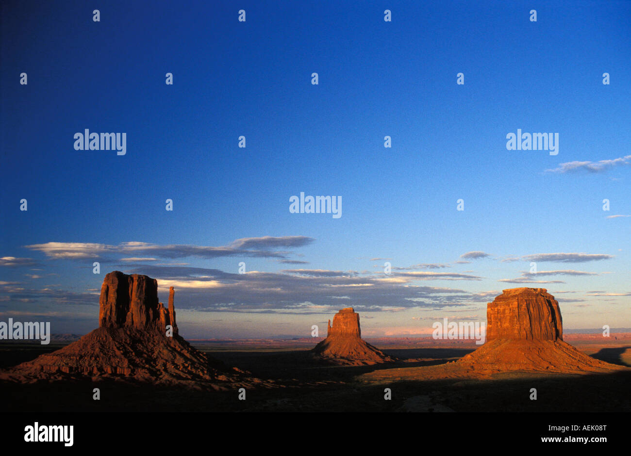Buttes in Monument Valley at sunset, Utah, USA Stock Photo - Alamy
