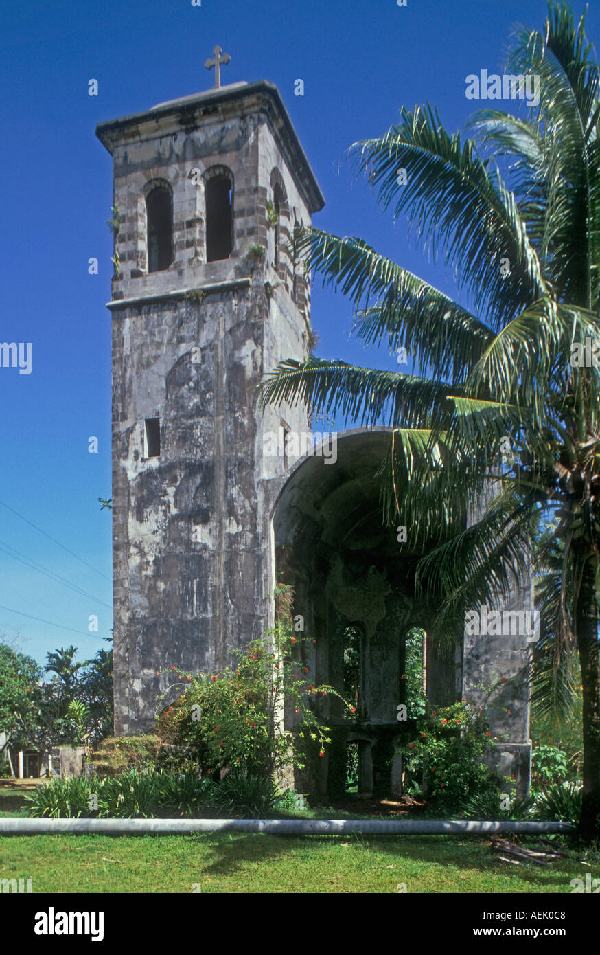 Remains of bell tower of old Catholic church built by Germans and ...