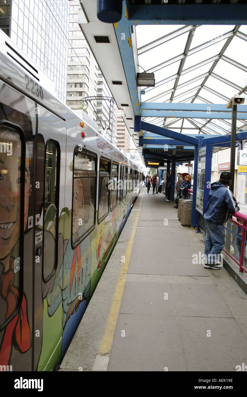 Electric powered train in Calgary Stock Photo - Alamy