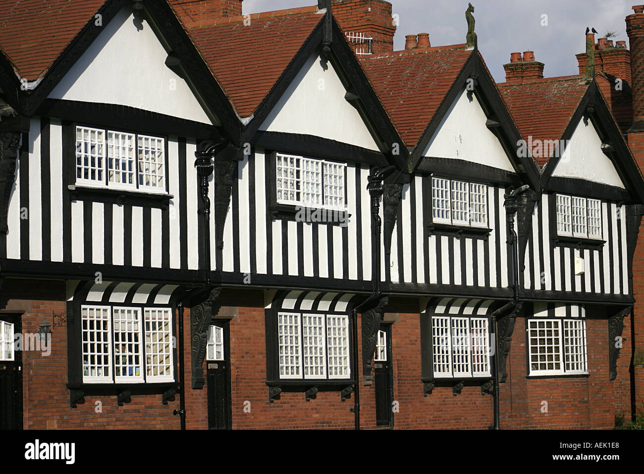 Gothic Tudor style Victorian houses in Port Sunlight model village ...
