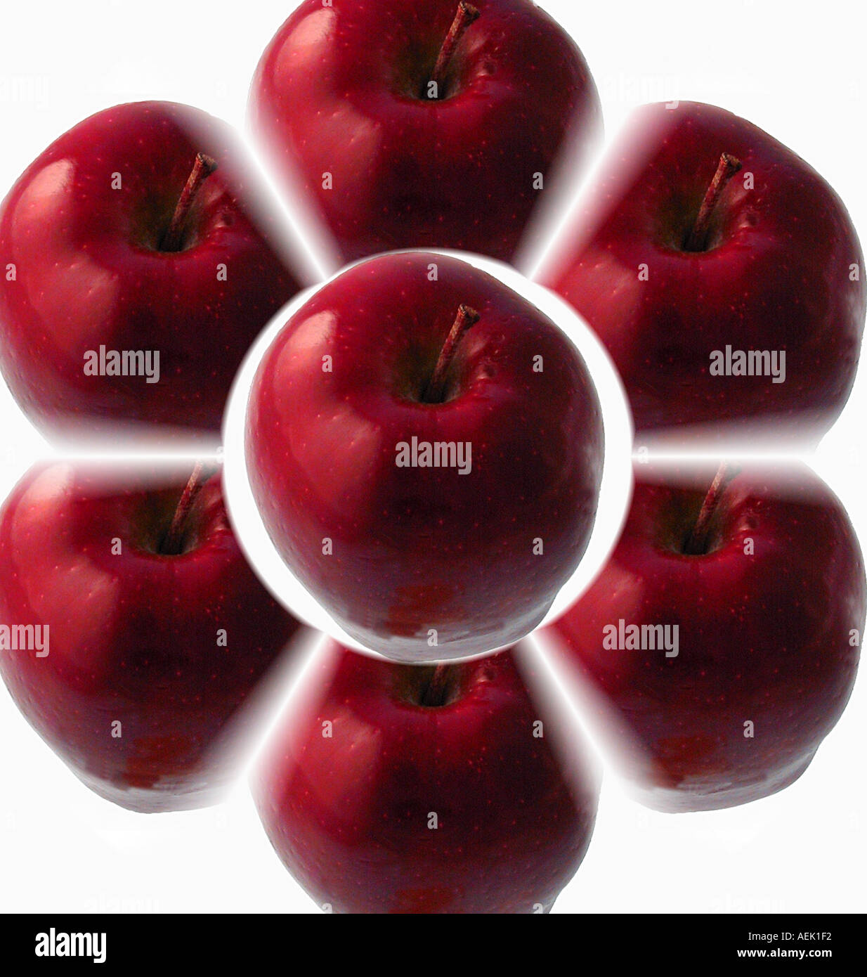 Seven red shiny delicious apples Stock Photo - Alamy