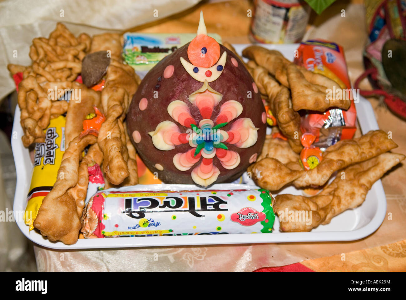 Food sacrifice at a buddhist temple, Nepal Stock Photo - Alamy