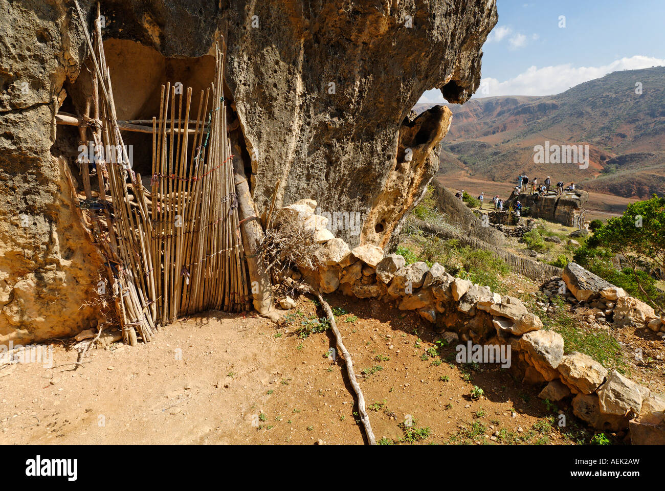 Historic cliff dwelling on Socotra island, Yemen Stock Photo - Alamy
