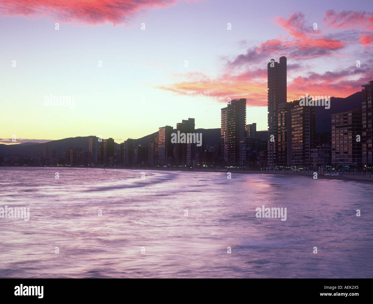 Sea Front Hotels Benidorm Costa Blanca Spain Stock Photo - Alamy