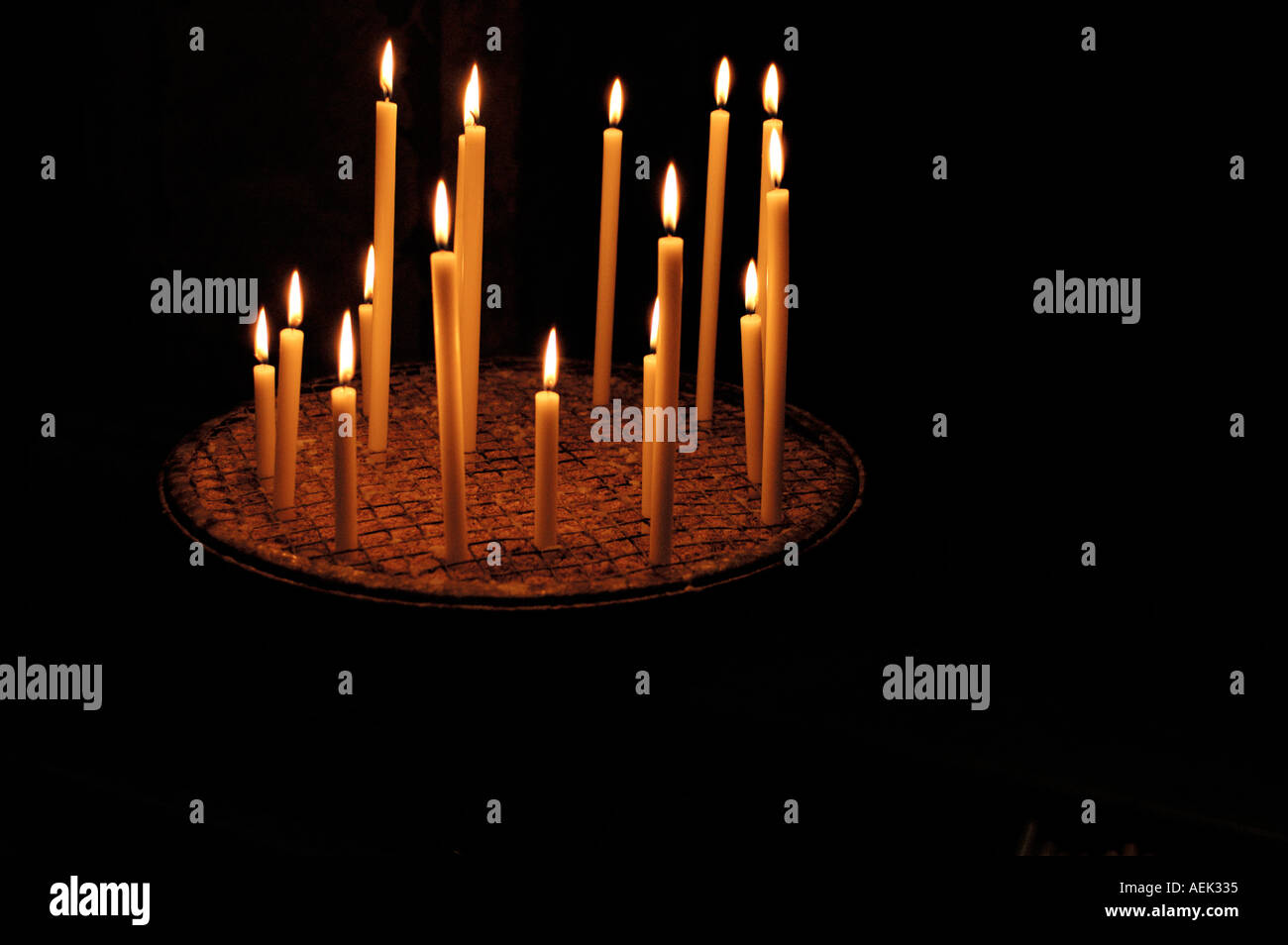 Italy, Rome, Candles, Santa Maria in Trastevere Stock Photo - Alamy