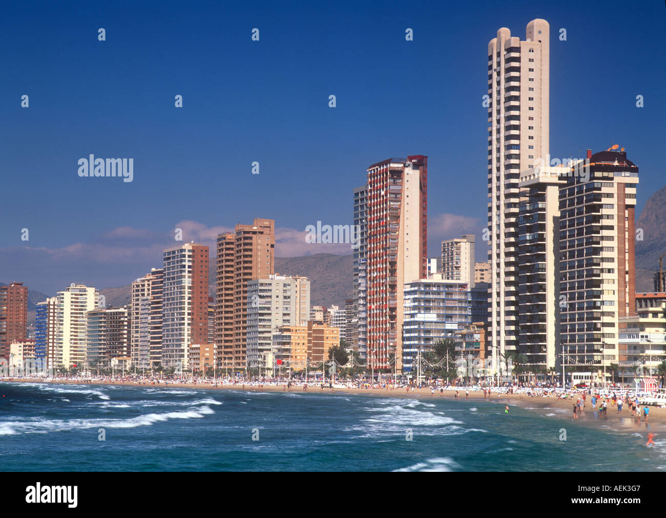 Sea Front Hotels Benidorm Costa Blanca Spain Stock Photo - Alamy
