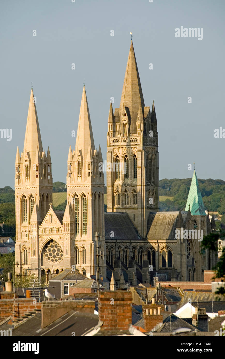 The Spires and tower of Truro Cathedral Stock Photo - Alamy