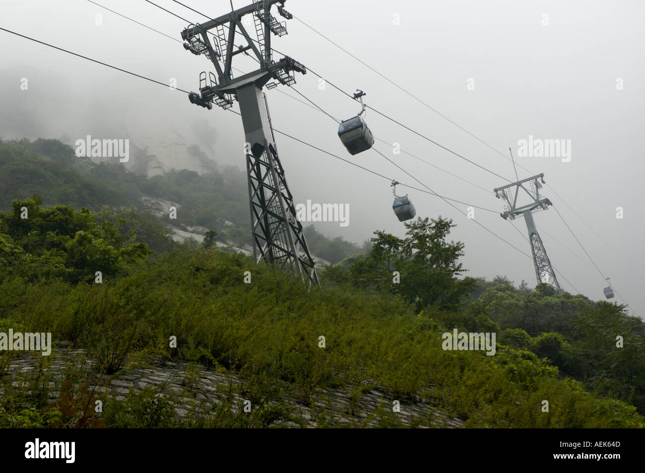 China Shaanxi Cable Car At The Hua Shan Sacred Mountain Situated 120 ...