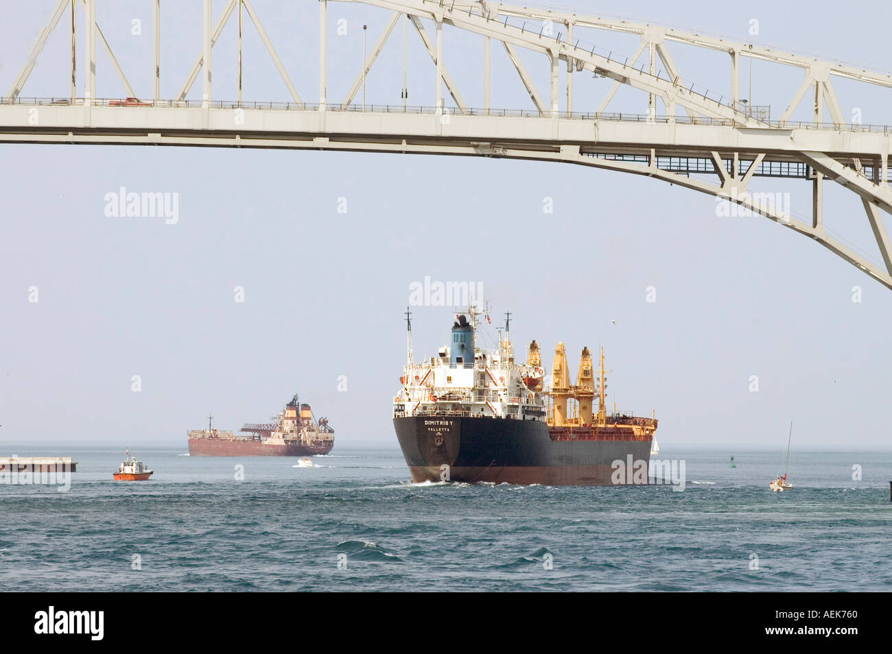 International and domestic Freighter Shipping on the St Clair River at ...