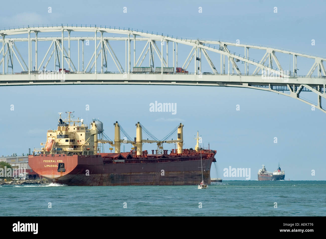 International and domestic Freighter Shipping on the St Clair River at ...